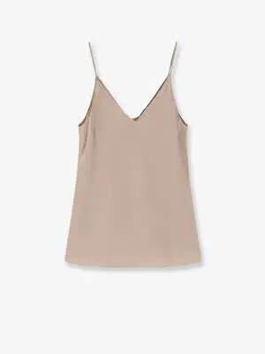 Brunello Cucinelli Stretch Silk Top - Cream