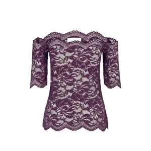 Rabanne Off-the-shoulder Floral Lace Blouse - Purple