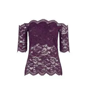 Rabanne Off-the-shoulder Floral Lace Blouse - Purple