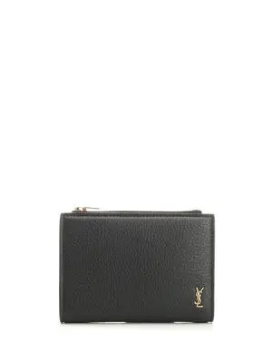 Saint Laurent Tiny Cassandre Bi-fold Wallet - Black