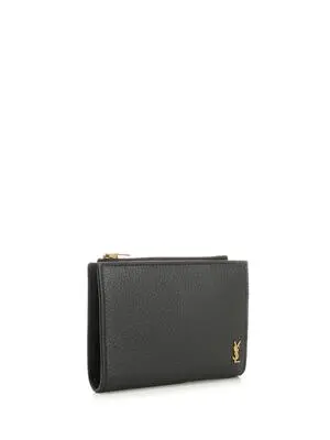 Saint Laurent Tiny Cassandre Bi-fold Wallet - Black