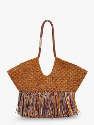 Zimmermann Golden Time Rafia Shoulder Bag With Fringe - Multicolor