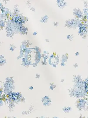 Dior Silk Foulard With Lilac Bouquet Print - Multicolor