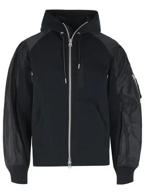 Sacai Cotton Blend Sweatshirt - Black
