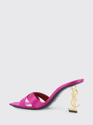 Saint Laurent Opyum Satin Mules - Pink