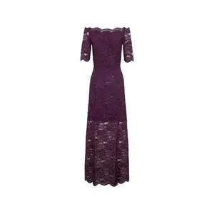 Rabanne Floral Lace Evening Dress - Purple