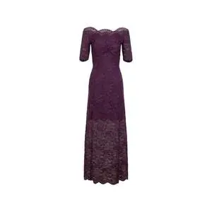 Rabanne Floral Lace Evening Dress - Purple