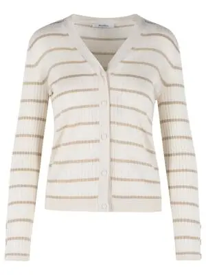 Max Mara Pedale' Ivory Cashmere And Silk Cardigan - Cream