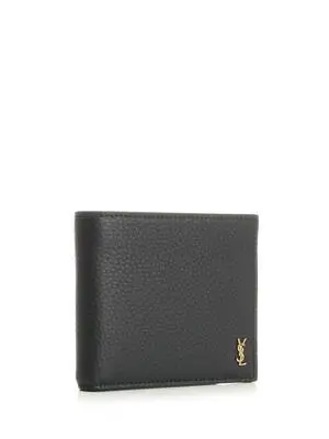 Saint Laurent Leather Bifold Wallet - Blue