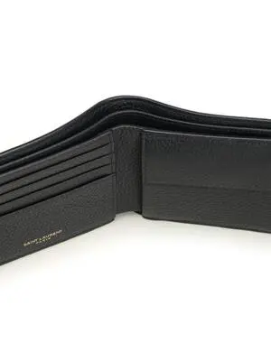 Saint Laurent Leather Bifold Wallet - Blue