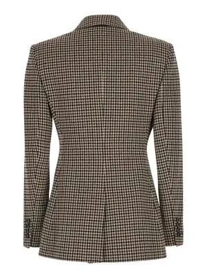 Max Mara Eccelso Double-breasted Wool Blend Houndstooth Jacket - Multicolor
