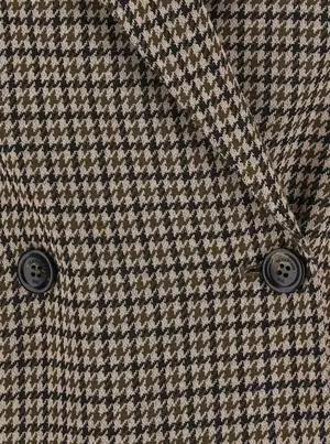 Max Mara Eccelso Double-breasted Wool Blend Houndstooth Jacket - Multicolor