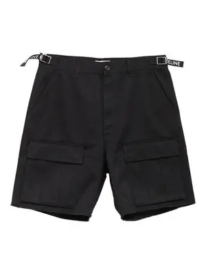 Celine Cargo Cotton Bermuda Shorts - Black