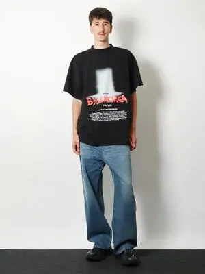 Balenciaga The Door Cotton T-shirt - Black