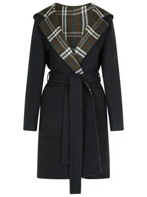 Burberry Hampshire' Reversible Wool Coat - Black