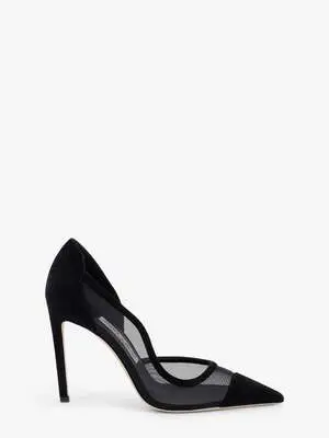 JIMMY CHOO Brigitte 100 Suede Decollete - Black