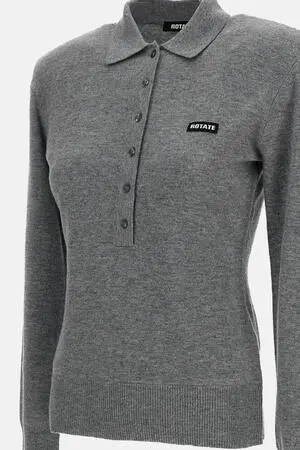 ROTATE BY BIRGER CHRISTENSEN Wool Longleeve Polo