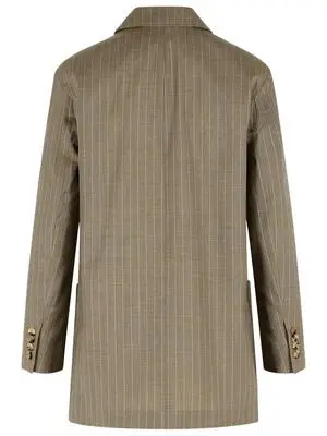 Max Mara Oversize Pinstriped Wool Blazer - Cream