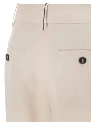 Brunello Cucinelli Stretch Viscose-wool Twill Equestrian Trousers With Jewellery - Cream