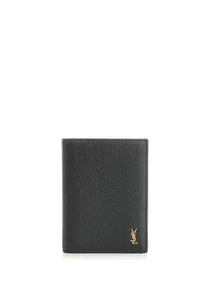 Saint Laurent Tiny Cassandre Card Holder - Blue