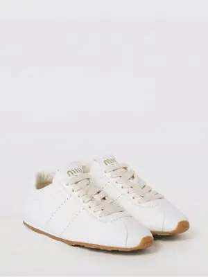 Miu Miu Leather Sneakers - Cream