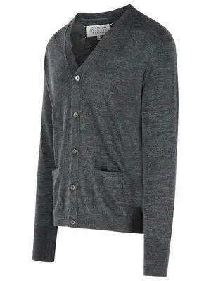 MAISON MARGIELA Dark Grey Wool Blend Cardigan