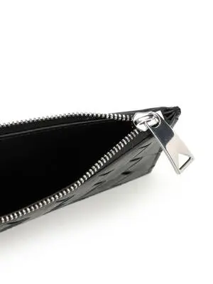 Bottega Veneta Woven Card Holder With Zip