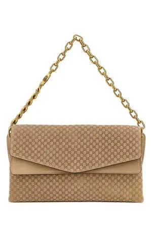 Gucci Suede Large Shoulder Bag - Brown