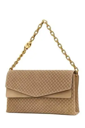 Gucci Suede Large Shoulder Bag - Brown
