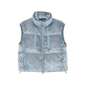 Herno HERNO Velvet Quilted Waistcoat Blue