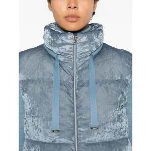 Herno Velvet Quilted Waistcoat - Blue