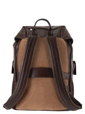 Brunello Cucinelli Leather Backpack With Utility Pockets