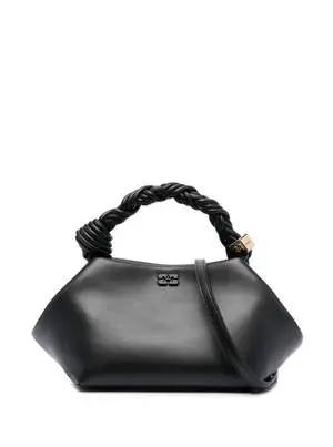 GANNI Handbag Bou' With Butterfly Logo And Black Leather Woven Handle For - Multicolor