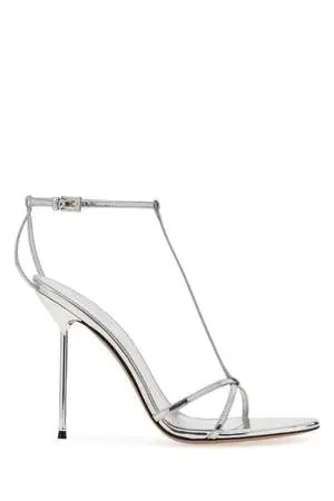 Paris Texas Leather Lidia T Sandals - Silver