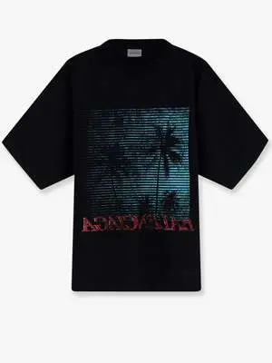 Balenciaga Cotton T-shirt With Front Print - Black