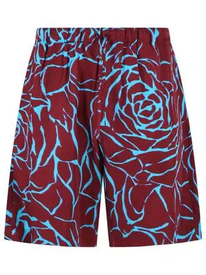 Dries Van Noten Piperi' Bermuda Shorts In Burgundy Viscose Twill - Multicolor