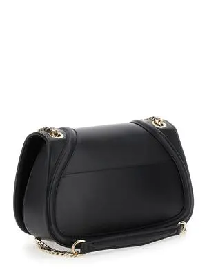 Gucci Blondie Small Handbag With Metallic Gg Crossover - Black