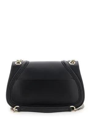 Gucci Blondie Small Handbag With Metallic Gg Crossover - Black
