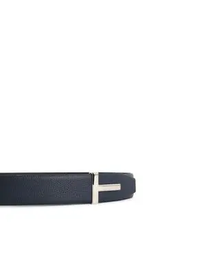 TOM FORD T Icon' Navy Leather Belt