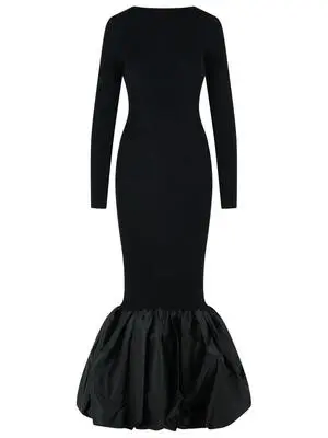 ROTATE BY BIRGER CHRISTENSEN Long Dress In Viscose Blend - Black