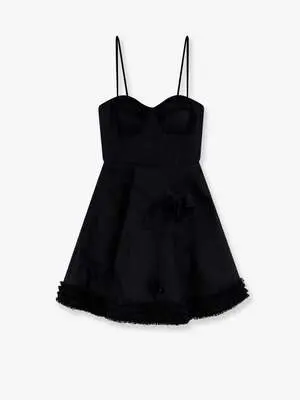 Zimmermann Luna Linen And Silk Blend Mini Dress - Black