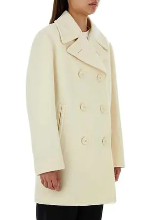 Prada Ivory Wool Blend Coat