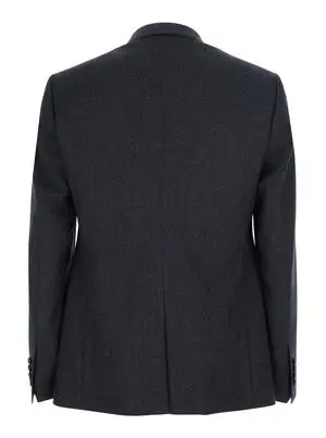 Dolce & Gabbana Grey Single-breasted Jacket With Notched Revers In Wool Blend For