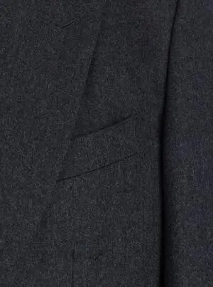 Dolce & Gabbana Grey Single-breasted Jacket With Notched Revers In Wool Blend For