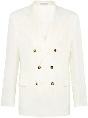 Brunello Cucinelli Linen Blend Double-breasted Jacket