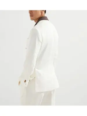 Brunello Cucinelli Linen Blend Double-breasted Jacket