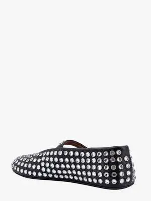 Alaïa Leather Ballet Flats With Rhinestones - Multicolor