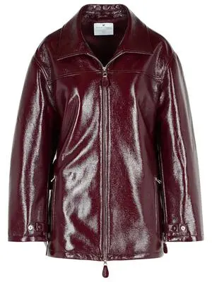 COURREGES Vinyl' Burgundy Cotton Blend Jacket - Multicolor