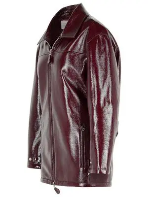 COURREGES Vinyl' Burgundy Cotton Blend Jacket