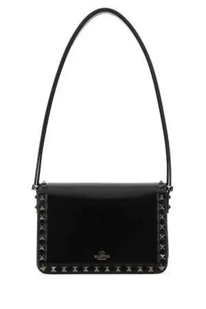 Valentino Garavani Leather Rockstud23 Shoulder Bag - Black